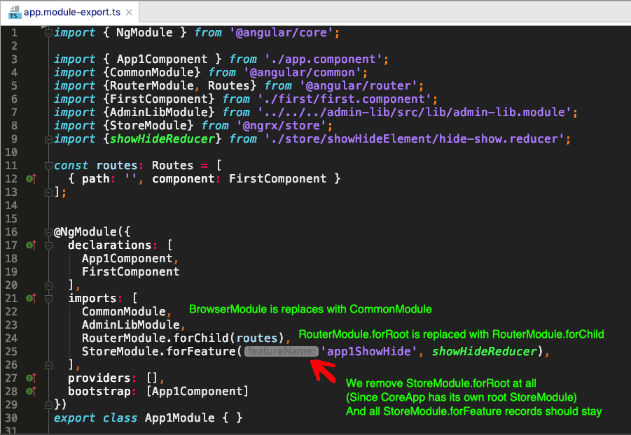 Mono repo Angular project with NgRx state management and lazy-loading