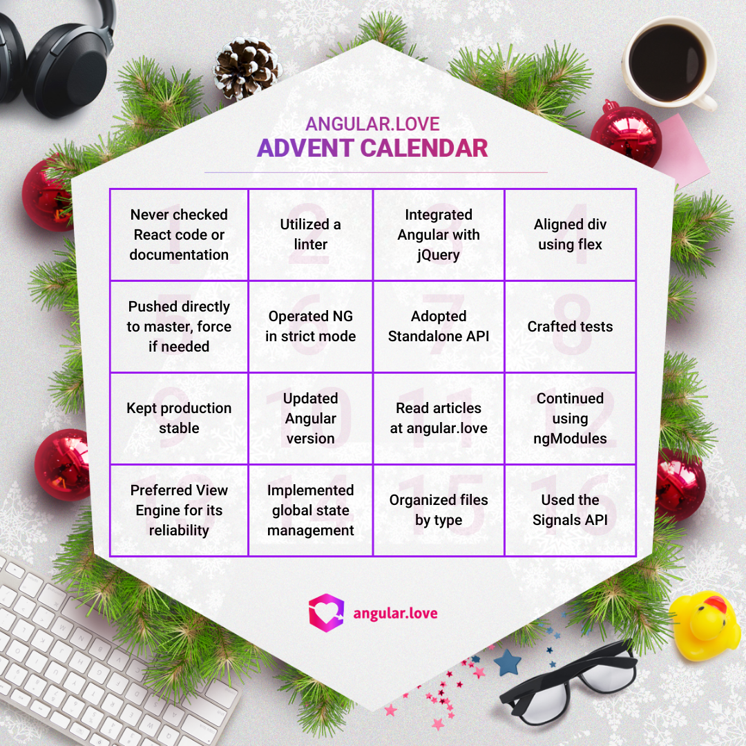 Angular.love Advent - Angular Bingo: Celebrate Your Coding Milestones! 🌟🎲